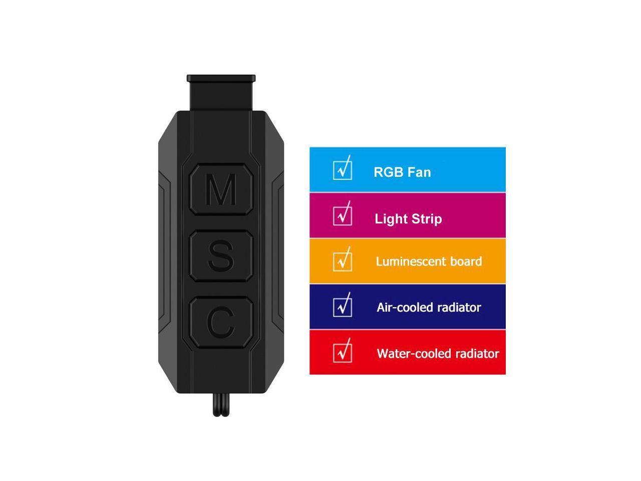 5V 3 Pin 12V 4 Pin ARGB 3 Button LED Controller Cable SATA Powered - MODDIY
