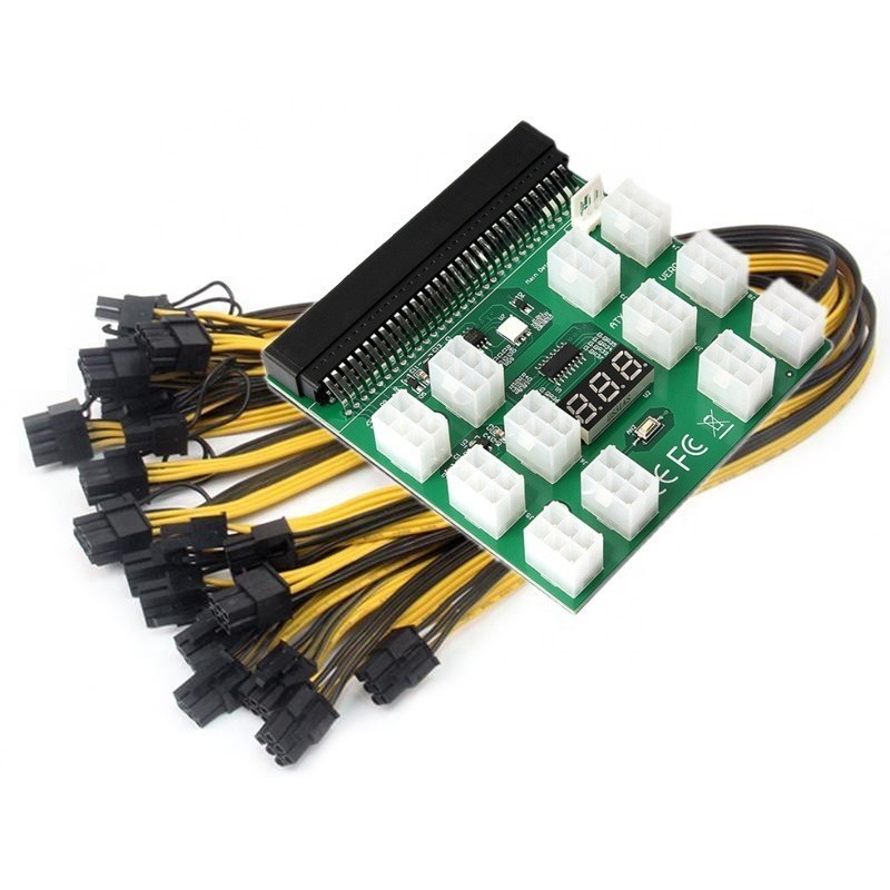 HP 1200W 750W PSU 12x 6 Pin GPU Breakout Board Package Kit - MODDIY