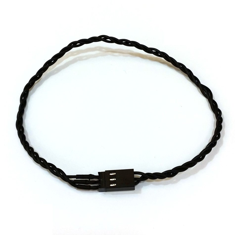 3 Pin Computer Fan Extension Twisted Cable All Black - MODDIY