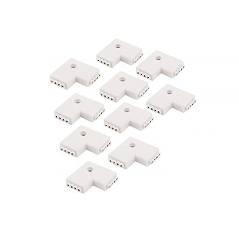 RGB LED Light Strip 4 Pin L Shape 90 Degree Angle Female Connector - MODDIY