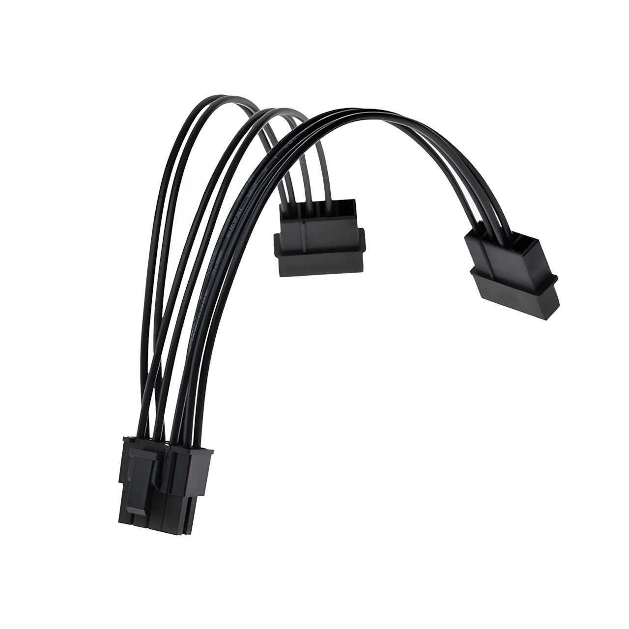Premium Dual 4 Pin Molex to 8 Pin PCIE Adapter Cable 10cm All Black ...