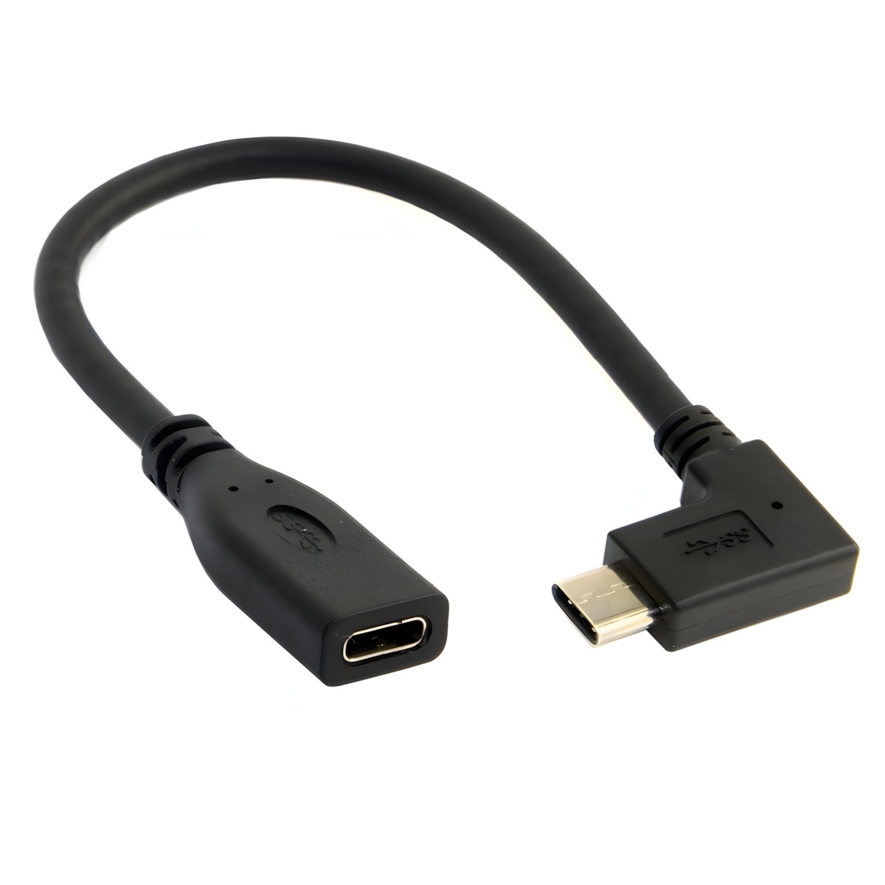 USB 3.1 Type C 90 Degree Angled Male to Female Extension Cable 20cm ...