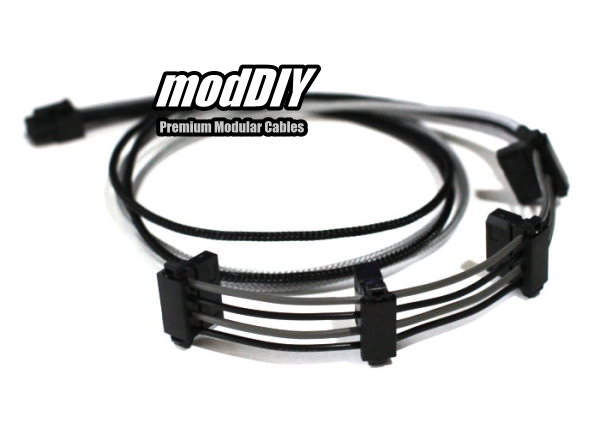 Single Sleeved PSU Modular Cables Set Black Grey for Seasonic - MODDIY