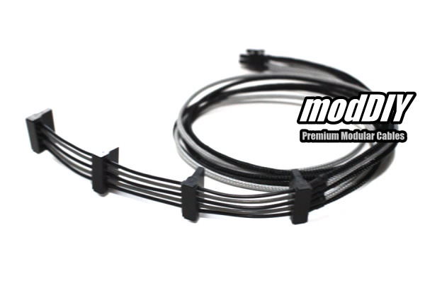 Single Sleeved PSU Modular Cables Set Black Grey for Seasonic - MODDIY