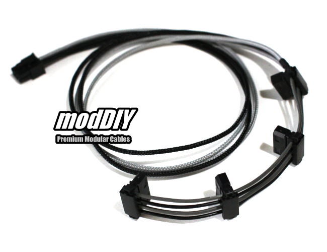 Single Sleeved PSU Modular Cables Set Black Grey for Seasonic - MODDIY