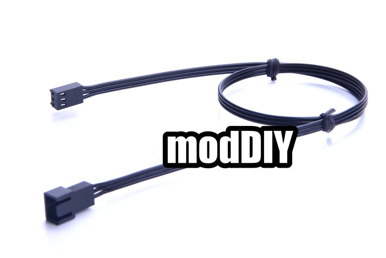 Corsair Style 3 Pin Fan Extension Ribbon Cable 50cm 100cm 150cm 200cm ...