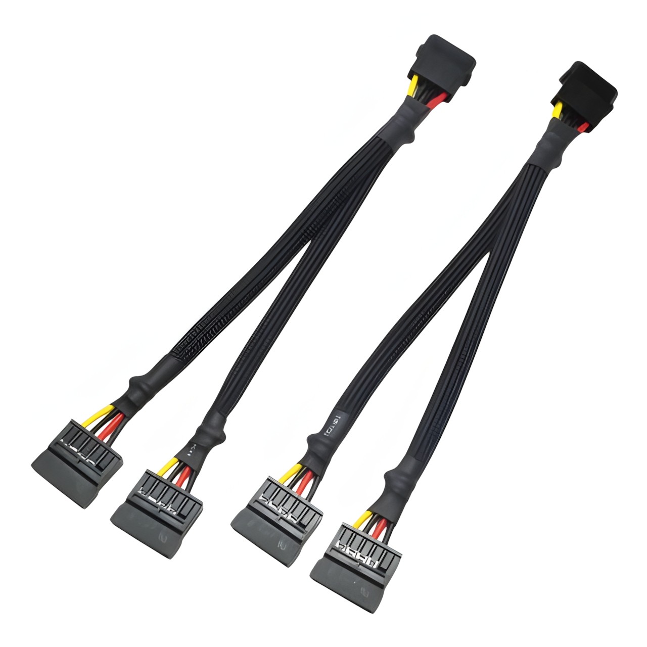 4 Pin Molex to Dual SATA Y Splitter Cable Custom Length - MODDIY