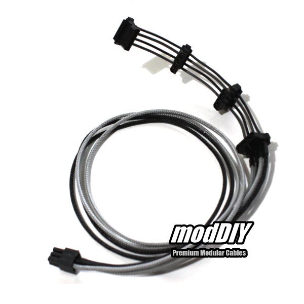 Single Sleeved PSU Modular Cables Set Black Grey for Seasonic - MODDIY